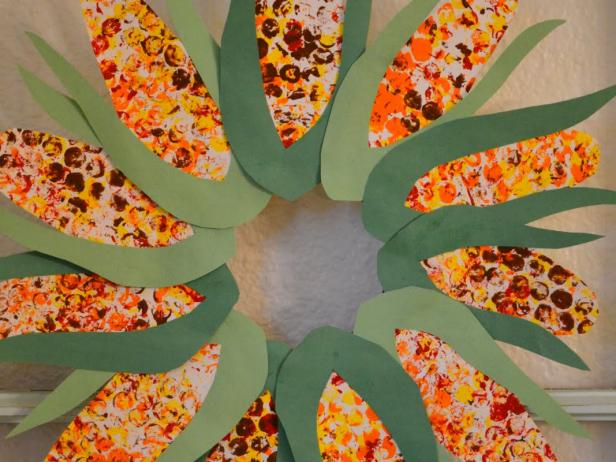 Thanksgiving Craft: Paper Corn Wreath | TLC.com